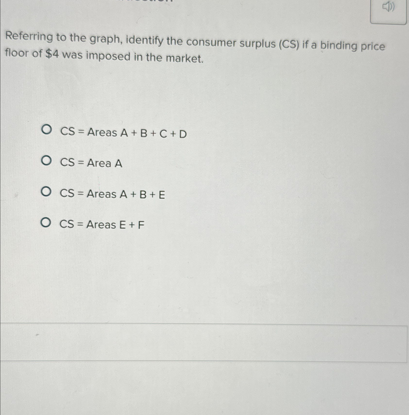 Solved Referring to the graph, identify the consumer surplus | Chegg.com