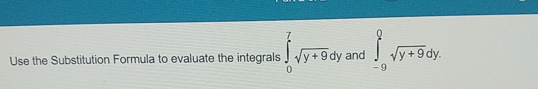Solved Use the Substitution Formula to evaluate the | Chegg.com