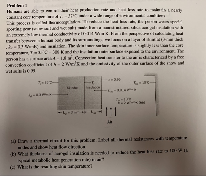 Solved humans are able to control their heat production rate | Chegg.com