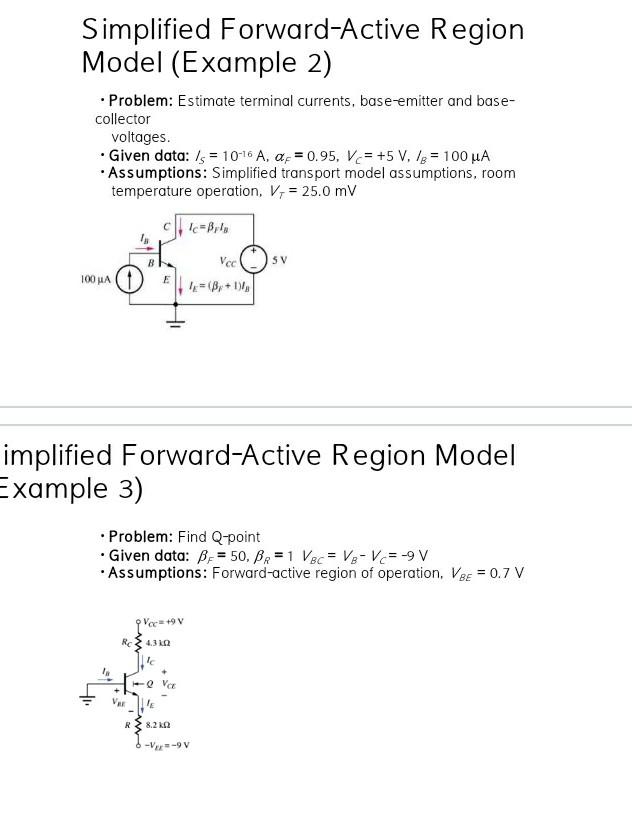 Solved Simplified Forward-Active Region Model (Example 2) • | Chegg.com