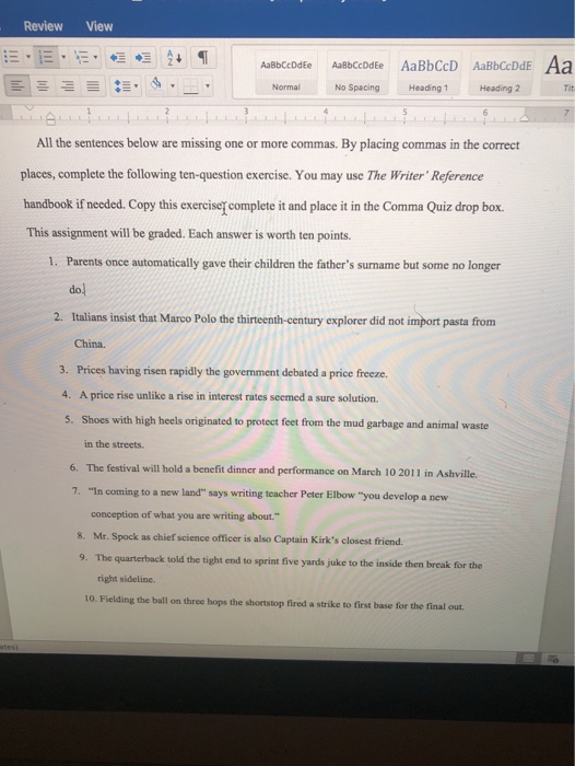 Solved Review View ABCcDdee AalbCcodee AaBbCD AaBbCcDdE Aa | Chegg.com