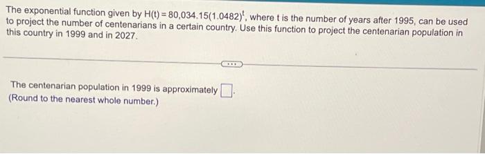 Solved The exponential function given by | Chegg.com