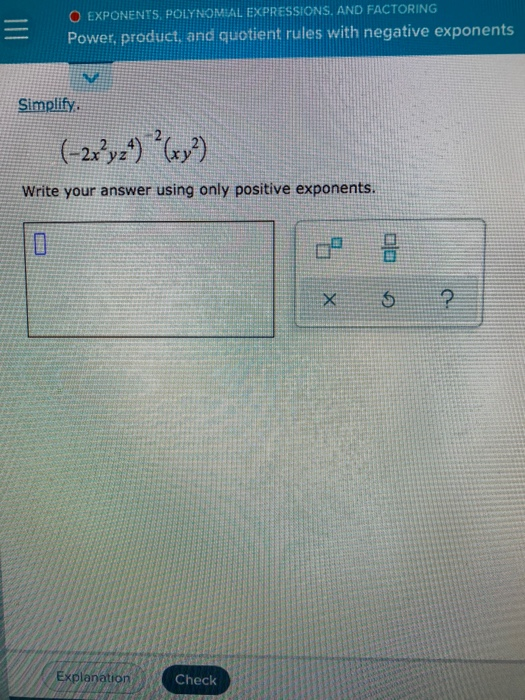 Solved O EXPONENTS, POLYNOMAL EXPRESSIONS, AND FACTORING | Chegg.com