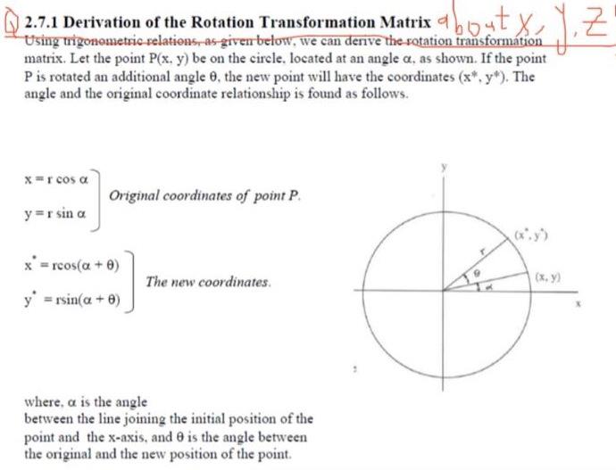 Solved 2.7.1 Derivation of the Rotation Transformation | Chegg.com