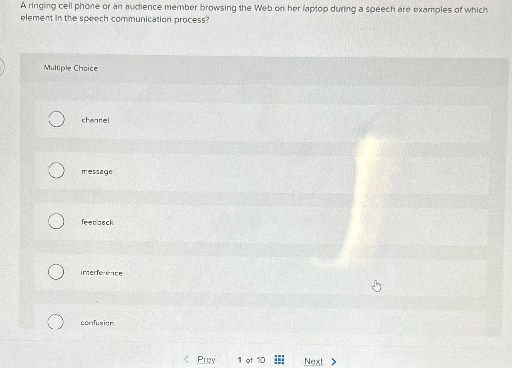 Solved A ringing cell phone or an audience member browsing | Chegg.com