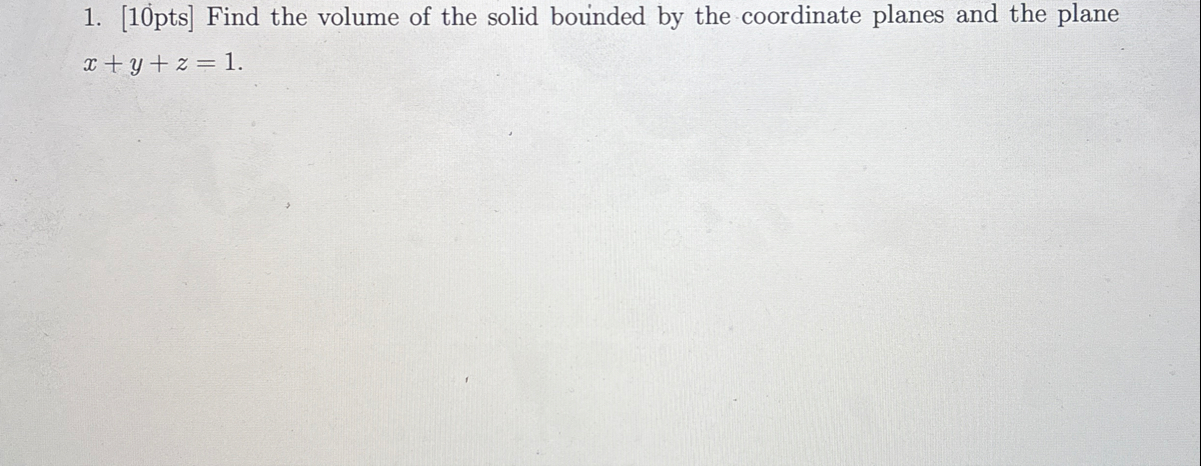 Solved Find the volume of the solid bounded by the | Chegg.com