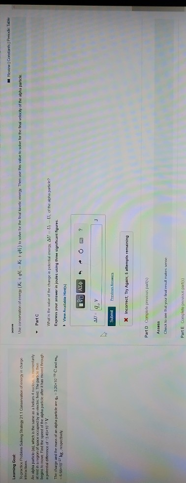 Solved Review Constants Penodic Table SOV Learning Goal: To | Chegg.com