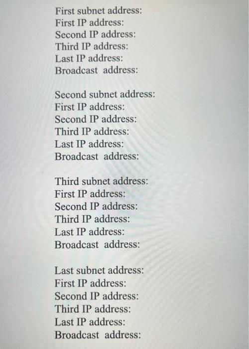 Solved Subnetting Assignment 2 Given The Class B Ip