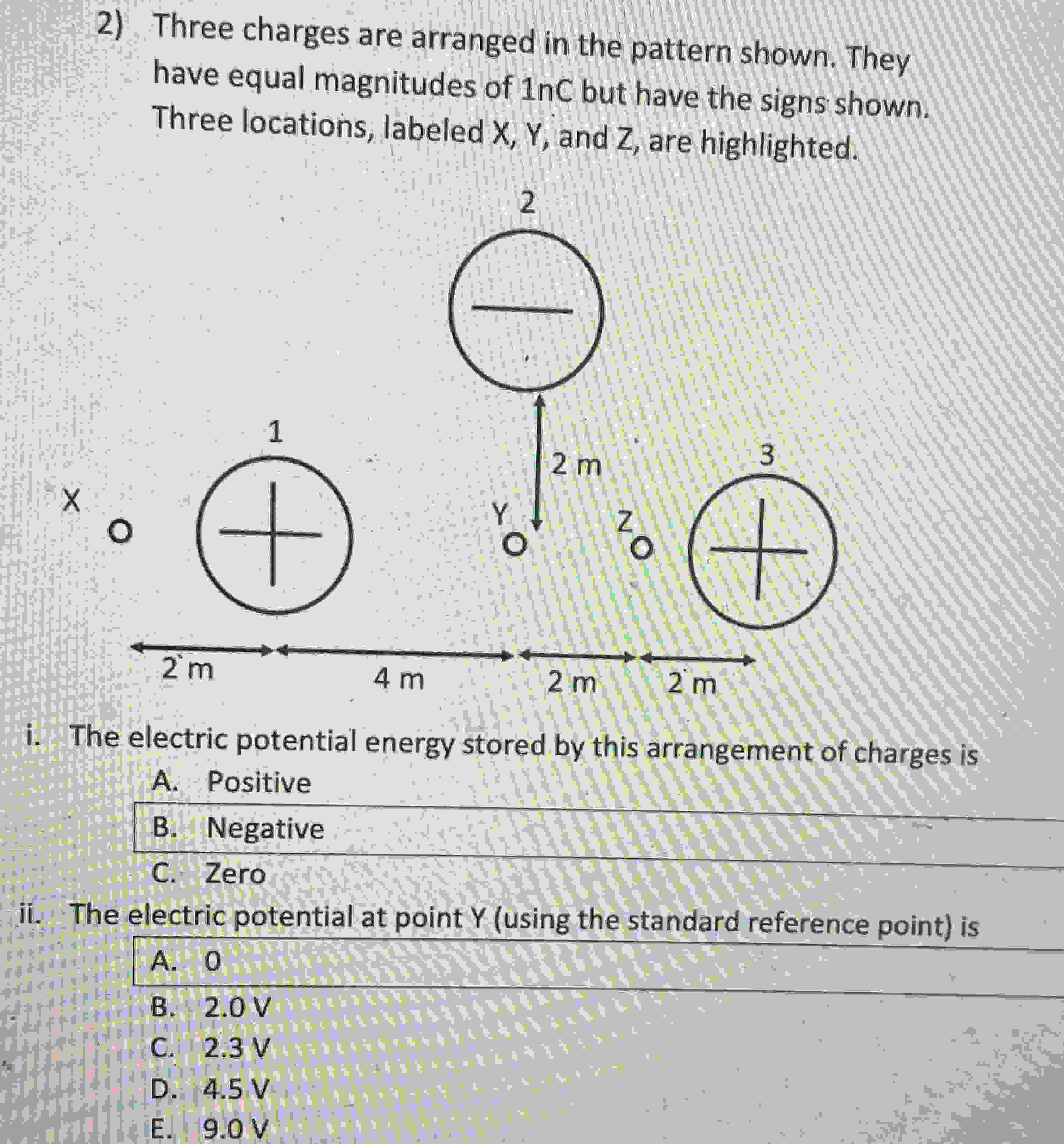 Solved Three charges are arranged in the pattern shown. | Chegg.com