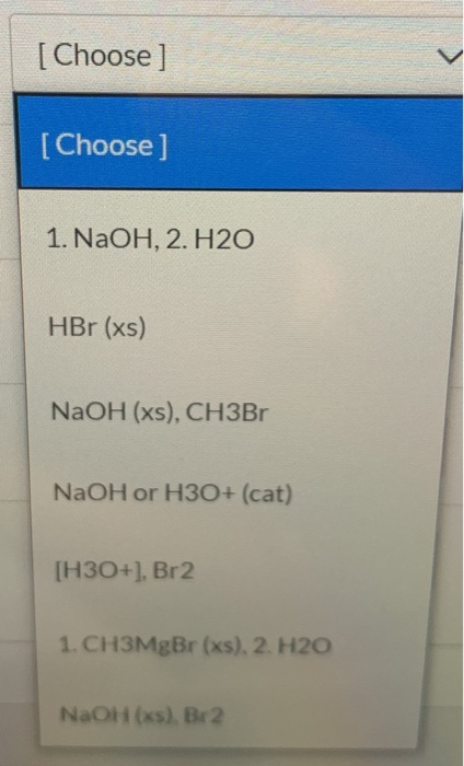 Solved use each of the reagent only once from the dropdown | Chegg.com