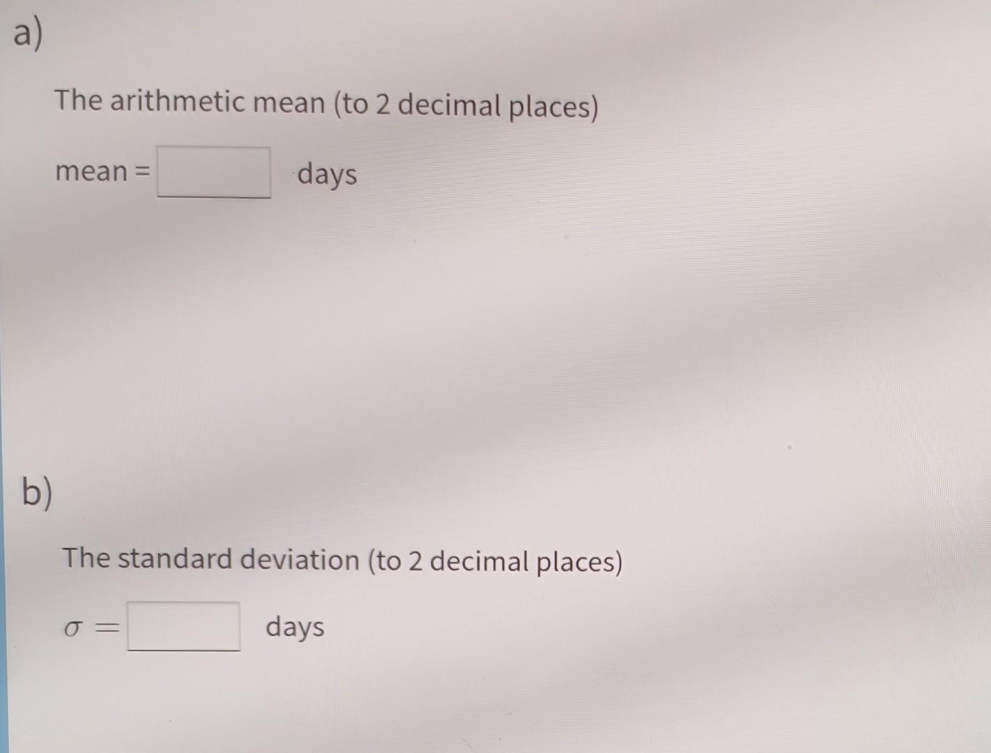 Solved The table below shows the number of days lost to | Chegg.com