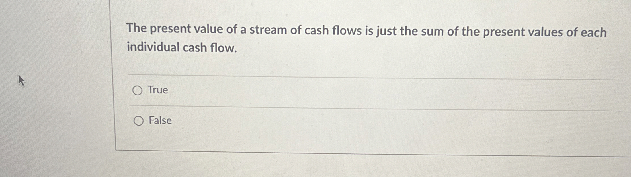 Solved The present value of a stream of cash flows is just | Chegg.com