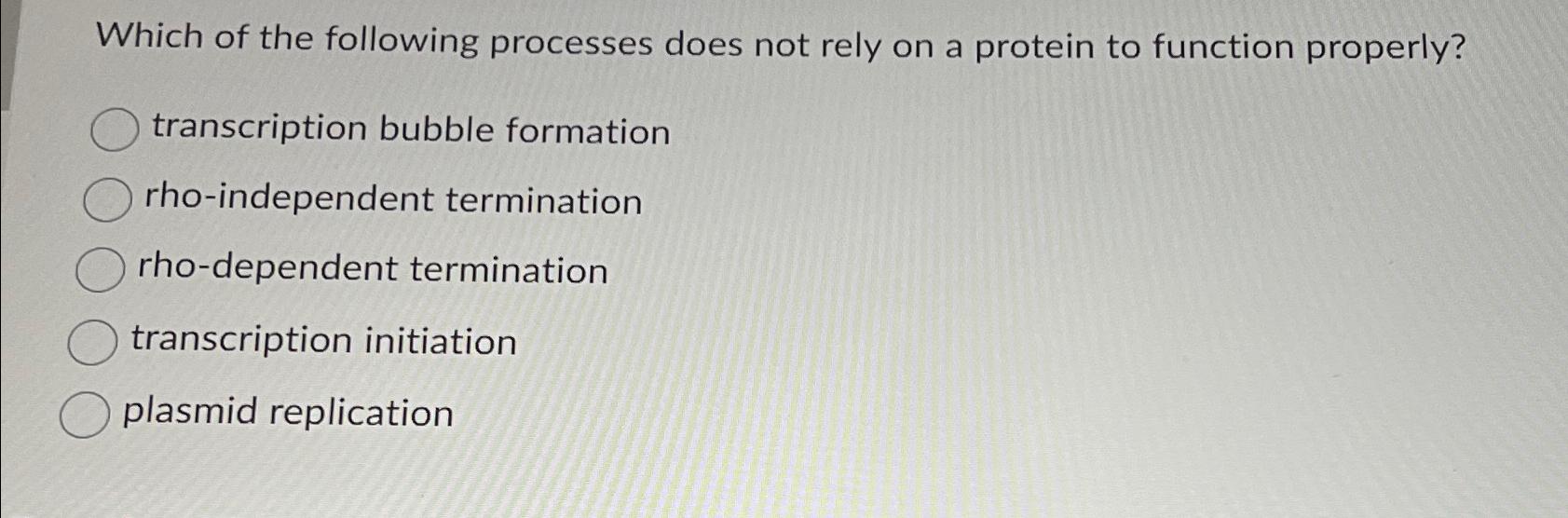 Solved Which of the following processes does not rely on a | Chegg.com