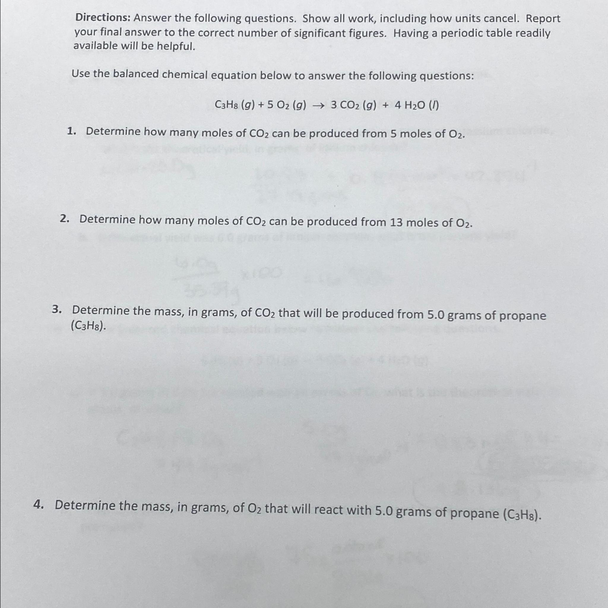 Solved Directions: Answer the following questions. Show all | Chegg.com