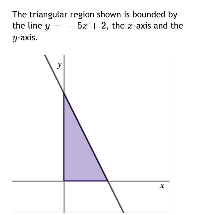 Solved The triangular region shown is bounded by the line y | Chegg.com