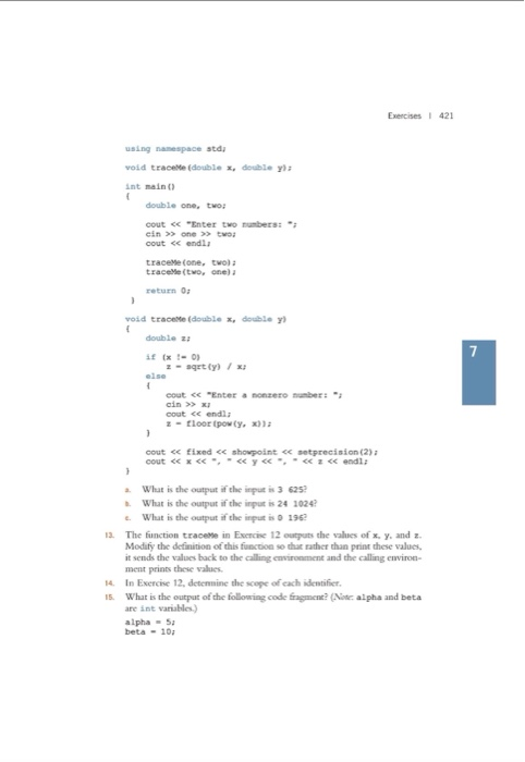 Solved Exercises 421 Using Namespace Std Void Tracelte 0718