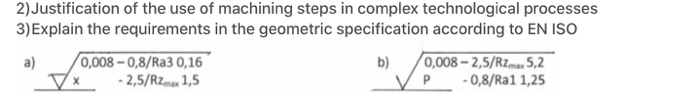 Solved 2)Justification of the use of machining steps in | Chegg.com