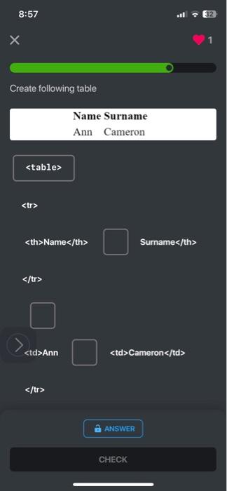 Solved 8:57.11=32 1 Create following table Name Surname Ann | Chegg.com