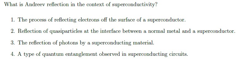 Solved What is Andreev reflection in the context of | Chegg.com
