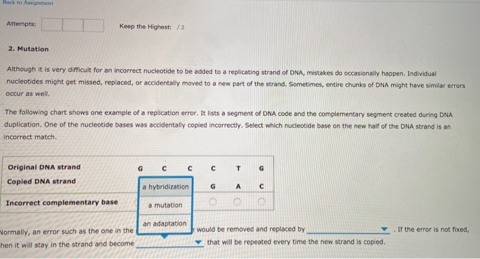Solved Back to Assignment Attempts Keep the Highest: /2 2. | Chegg.com