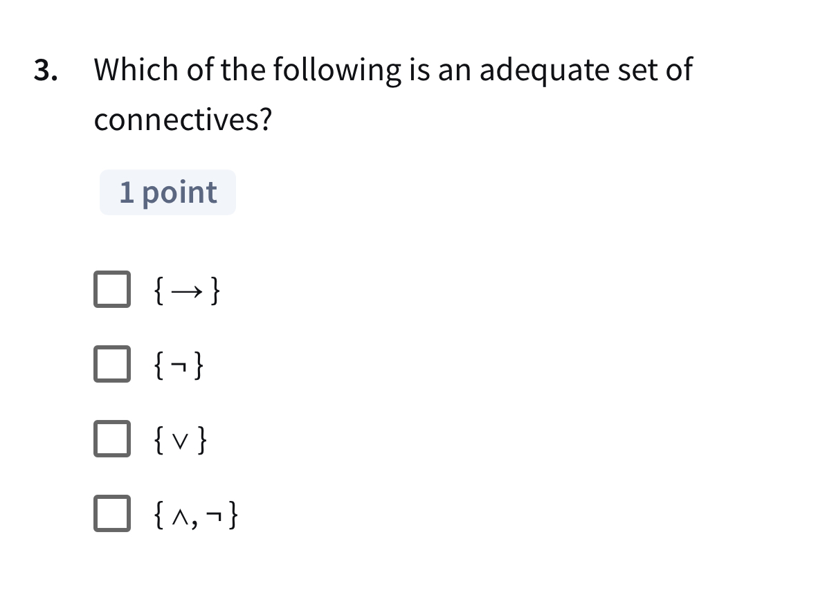 Solved Which of the following is an adequate set of | Chegg.com