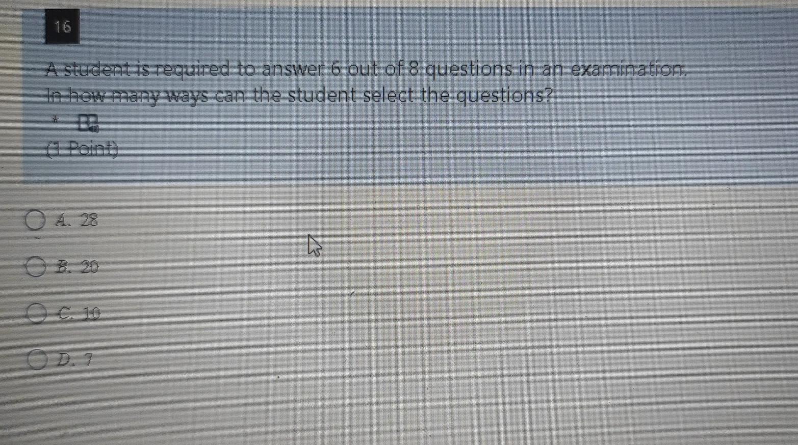 Solved A student is required to answer 6 out of 8 questions | Chegg.com