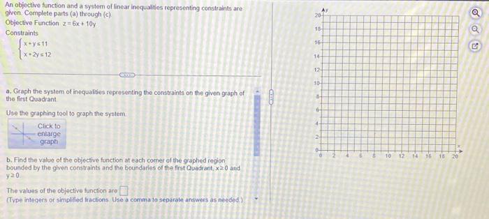 Solved An objective function and a system of linear | Chegg.com