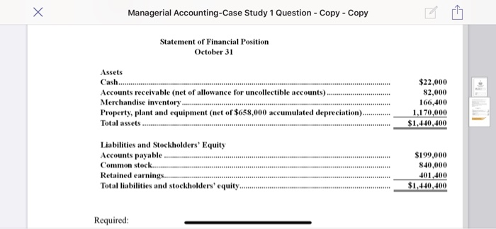 Managerial Accounting-Case Study 1 Question - Copy - | Chegg.com