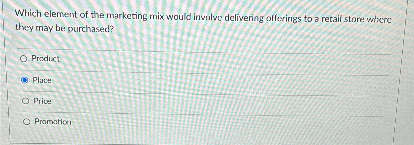 Solved Which element of the marketing mix would involve | Chegg.com