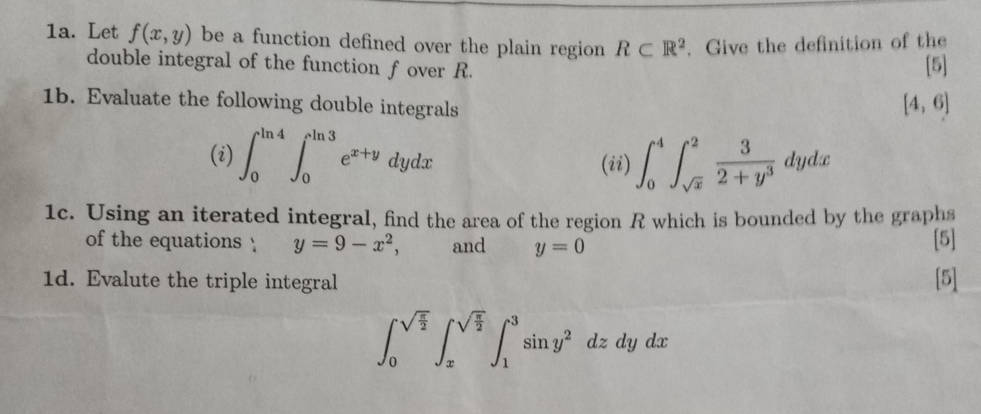 Solved 1a. Let f(x,y) be a function defined over the plain | Chegg.com