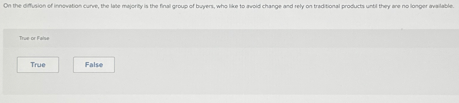 Solved On the diffusion of innovation curve, the late | Chegg.com