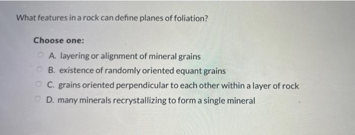 Solved What features in a rock can define planes of | Chegg.com