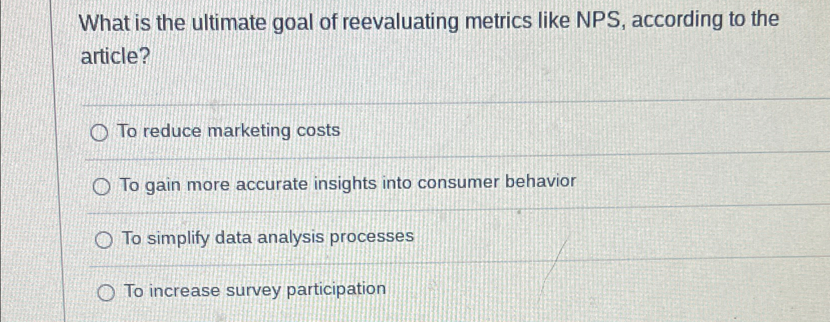Solved What is the ultimate goal of reevaluating metrics | Chegg.com