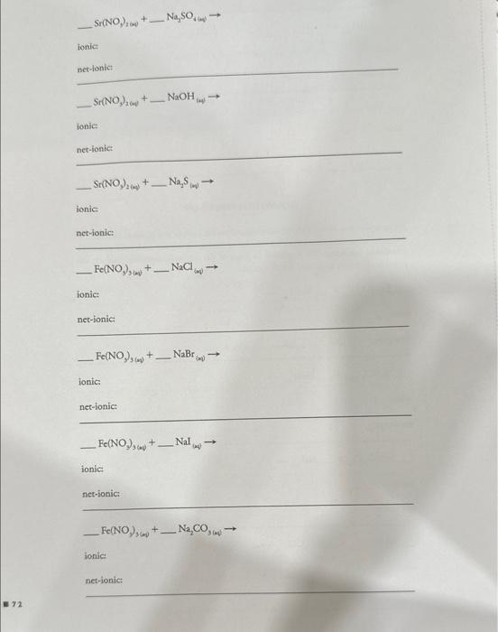 UNKNOWN CATION IDENTITY (with charge shown): Write | Chegg.com