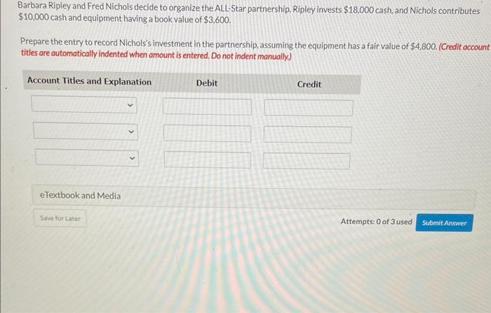 Solved Barbara Ripley and Fred Nichols decide to organize | Chegg.com