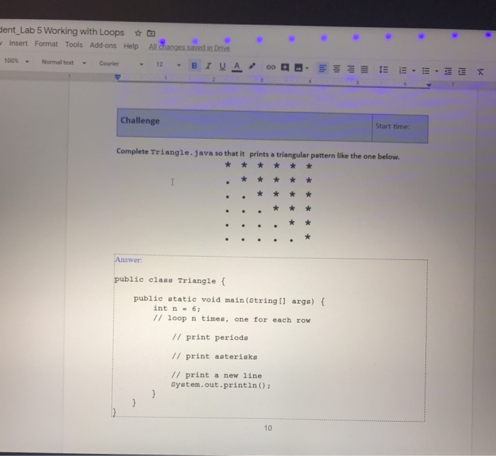 Solved ent_Lab 5 Working with Loops HD Insert Format Tools | Chegg.com