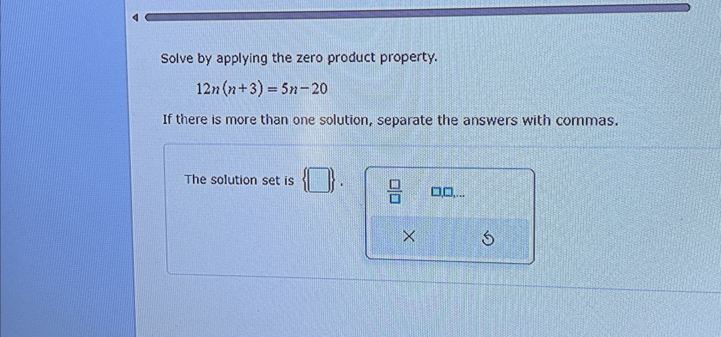 Solved Solve by applying the zero product | Chegg.com