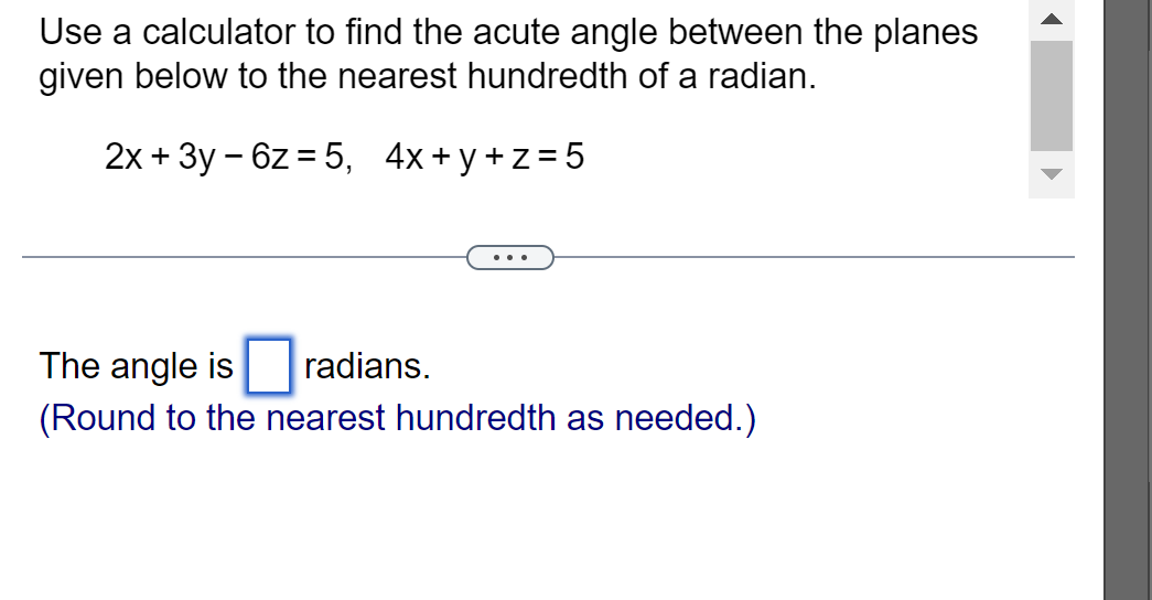 Solved Use a calculator to find the acute angle between the | Chegg.com