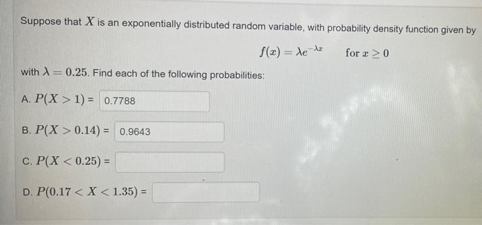 Solved Suppose that X is an exponentially distributed random | Chegg.com