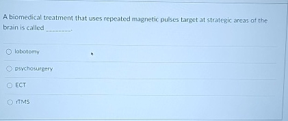 Solved A biomedical treatment that uses repeated magnetic | Chegg.com