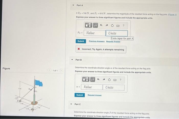 Solved If FB=740 N, and F0=610 N, determine the magnitude of | Chegg.com