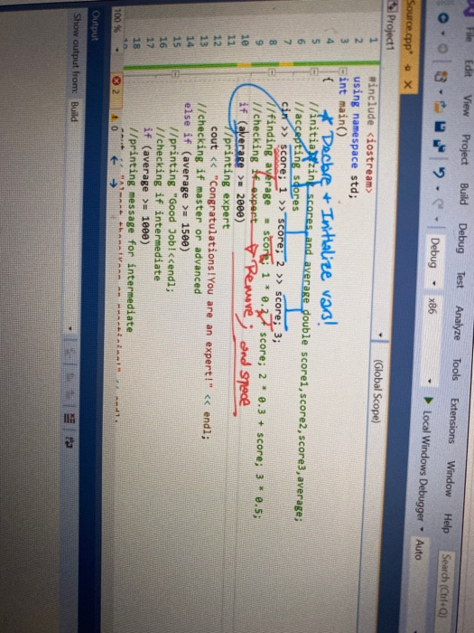 Solved File Edit View Analyze Tools Project Build Debug Test 
