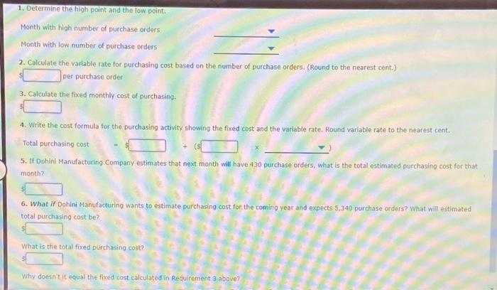 Solved High-Low Method to Determine Fixed cost and Variable | Chegg.com
