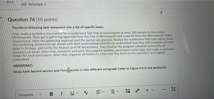 Solved Block alif: Attempt 1 Question 76 (10 points) | Chegg.com