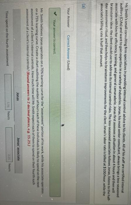 Solved Mr. Smith's small consulting firm specializes in | Chegg.com