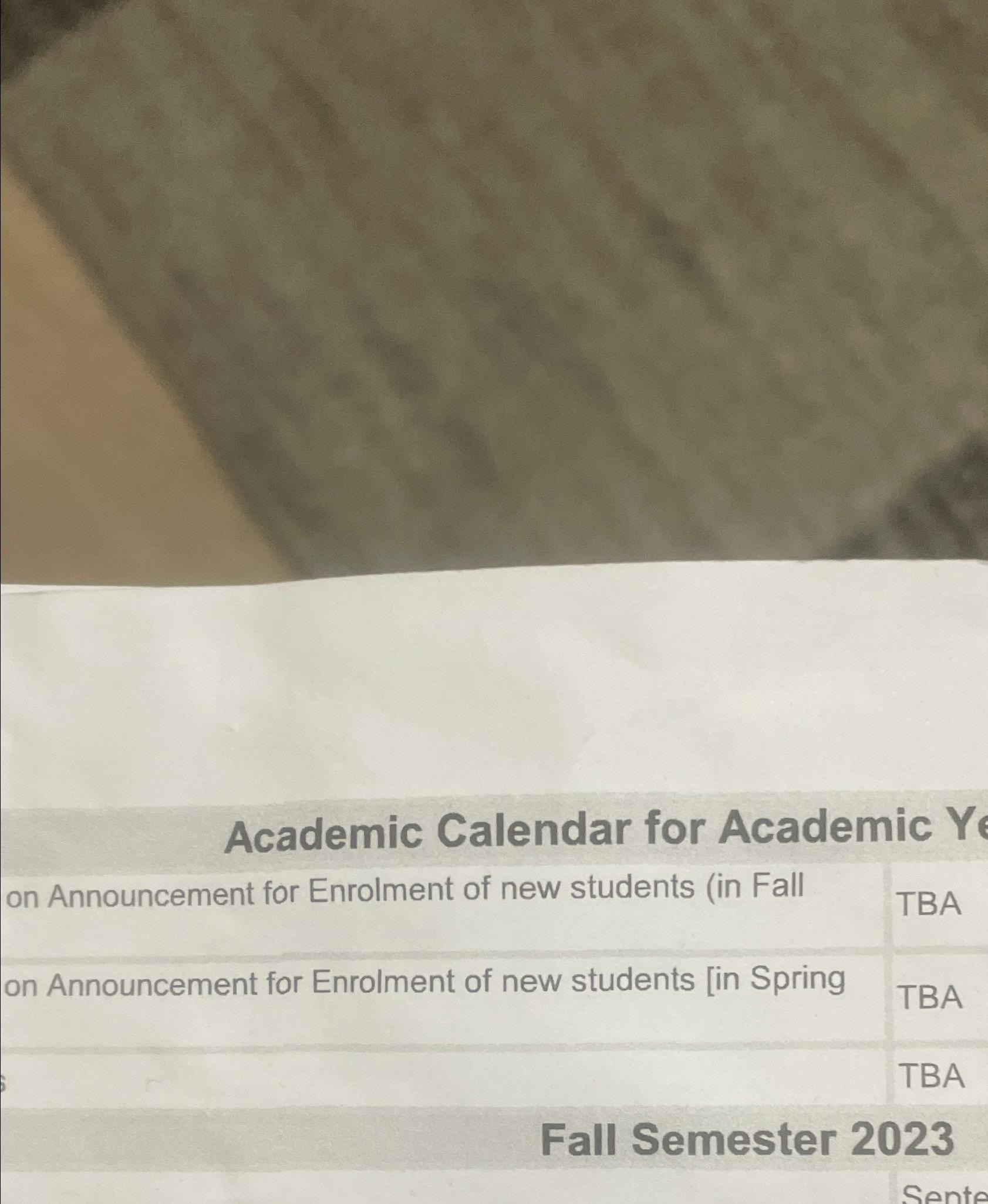 Solved Academic Calendar for Academicon Announcement for | Chegg.com