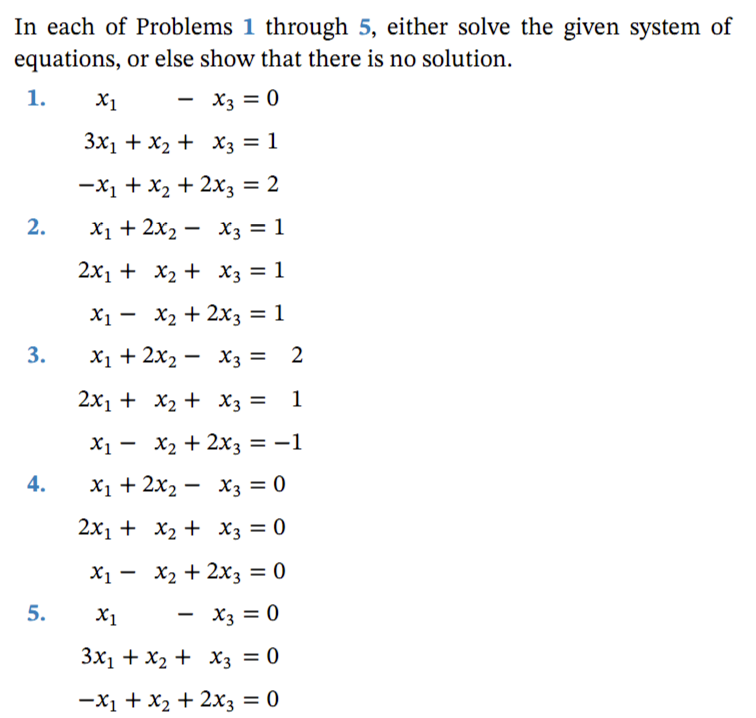 Solved In each of Problems 1 ﻿through 5, ﻿either solve the | Chegg.com