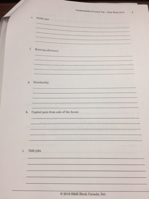 Fundaentals of Income Tax-Case Study 2019 Case Study | Chegg.com
