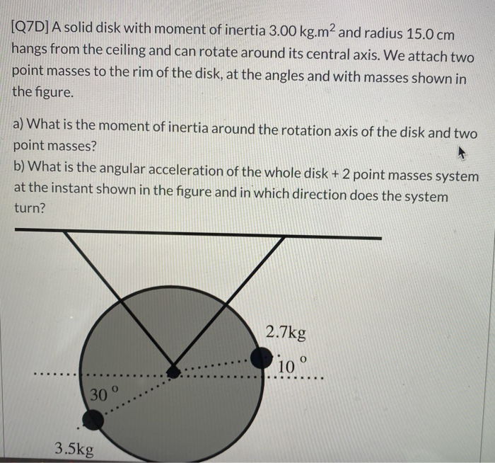 Solved OZD] A solid disk with moment of inertia 3.00 kg.m2 | Chegg.com
