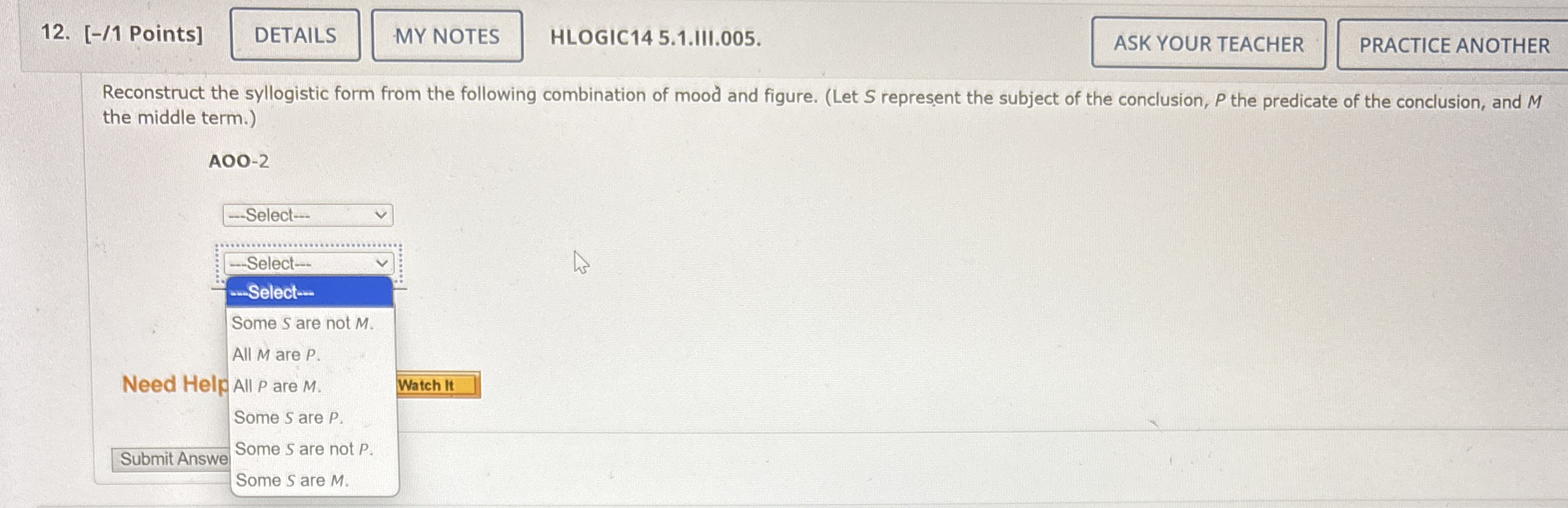 Solved [-/1 ﻿Points]HLOGIC14 5.1.III.005.Reconstruct the | Chegg.com